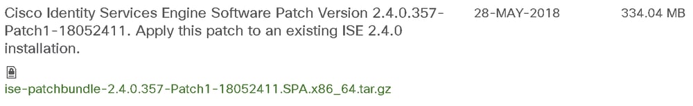 Cisco ISE: Patching
