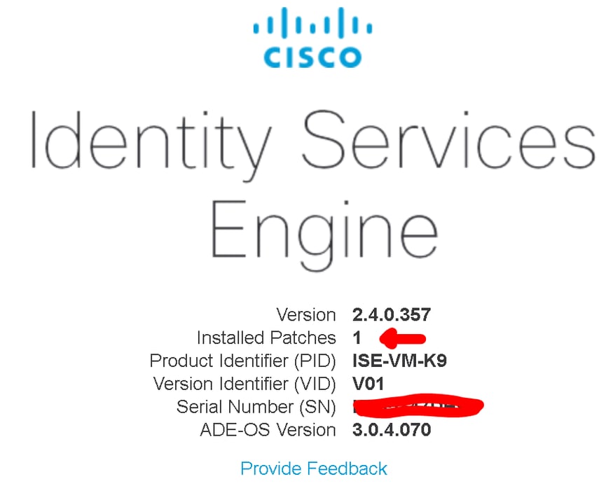 Cisco ISE: Patching