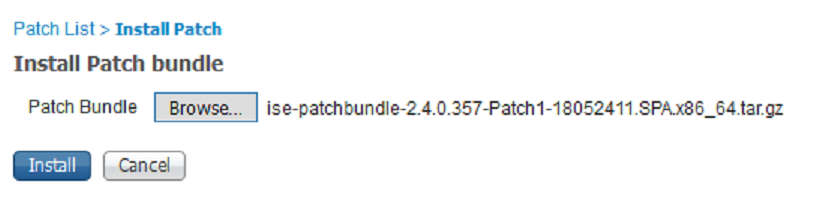 Cisco ISE: Patching