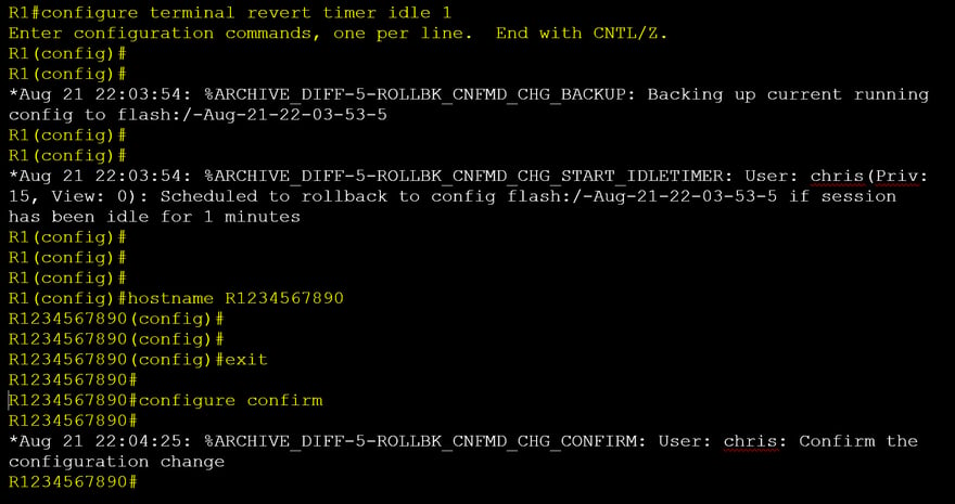 Cisco’s Configuration Rollback Feature