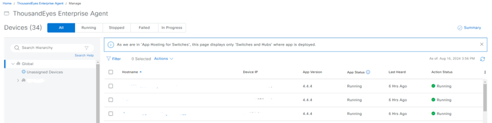 Deploy Thousand Eyes Agent using Catalyst Center (DNAC)