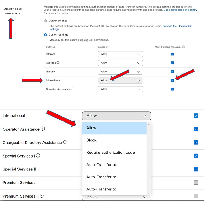 Enable International Calling For User's in Cisco Webex Control Hub