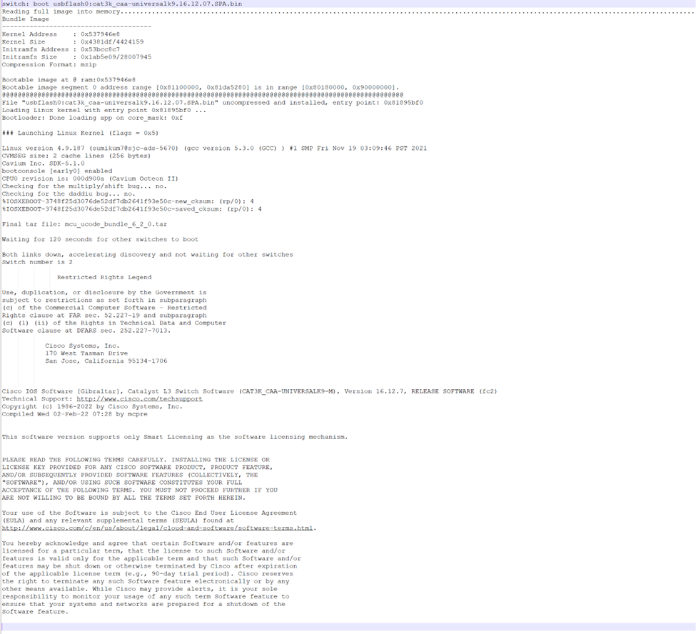 Recover a Cisco Catalyst Switch from a failed IOS-XE