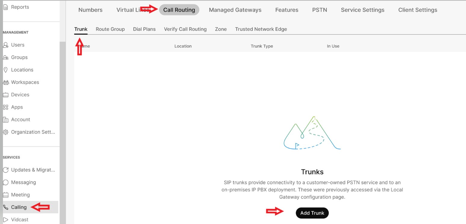 Local Gateway Deployment: Connect Webex Calling to On Prem PBX